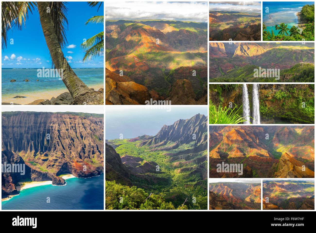 Kauai landscapes collage Stock Photo - Alamy