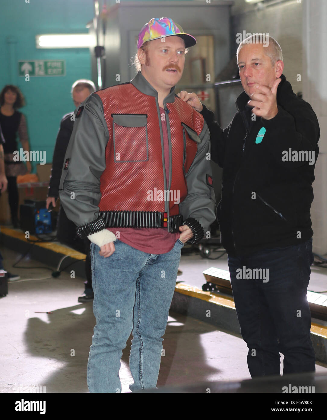 Amanda Holden, Philip Schofield and Keith Lemon filming outside ITV ...