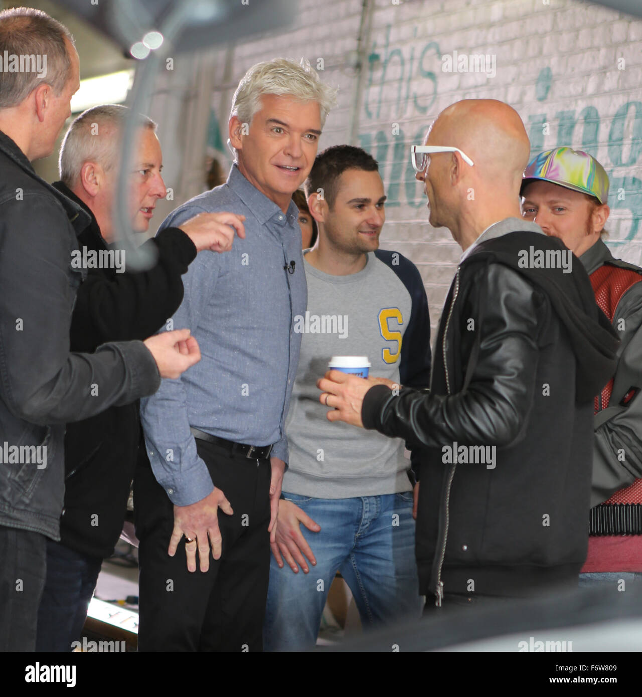 Amanda Holden, Philip Schofield and Keith Lemon filming outside ITV ...