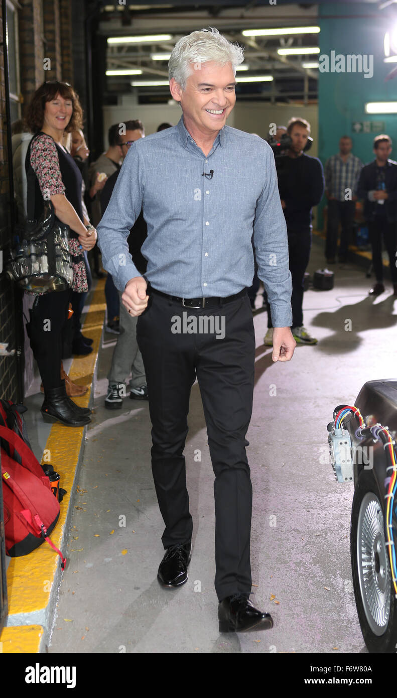 Amanda Holden, Philip Schofield and Keith Lemon filming outside ITV ...