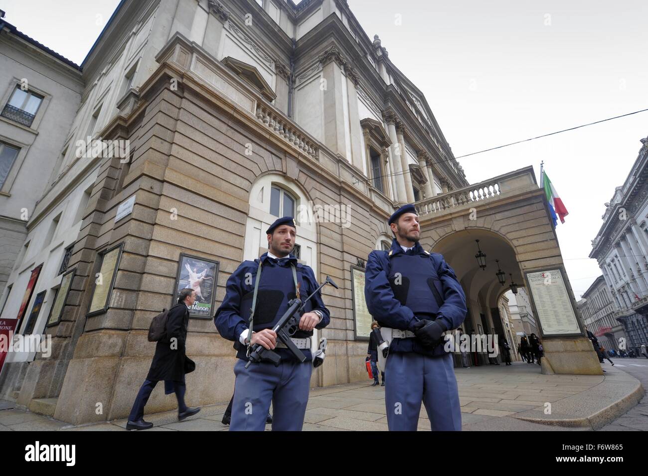 Milan, Italy. 19th November, 2015. Police in anti-terrorism security ...