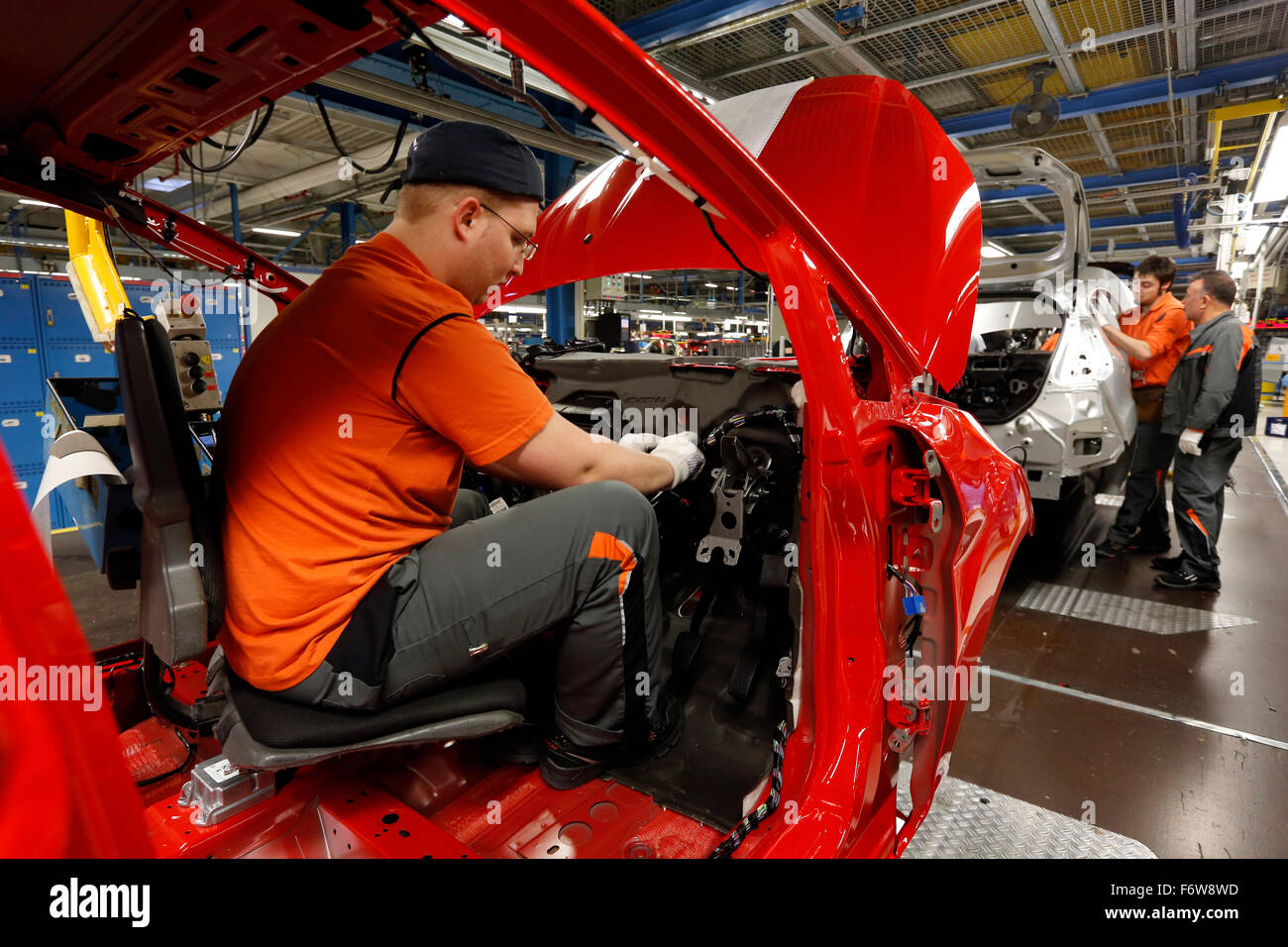 Ford Fiesta production on the assembly line, Cologne plant, Germany ...