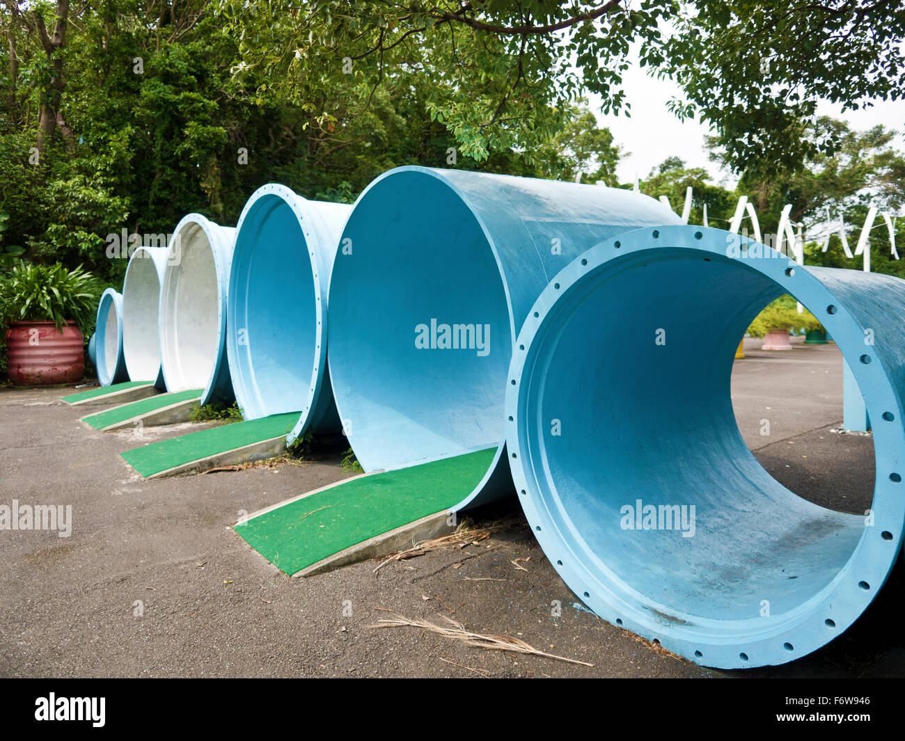 pipe sculpture display outdoor,Taipei Stock Photo - Alamy