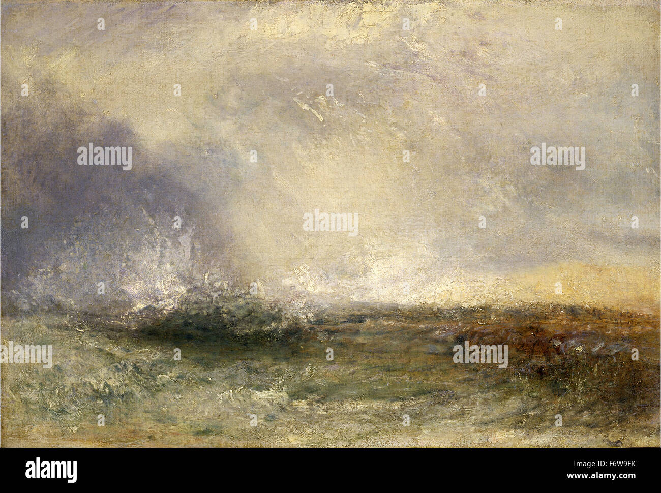 Joseph Mallord William Turner - Stormy Sea Breaking on a Shore Stock ...