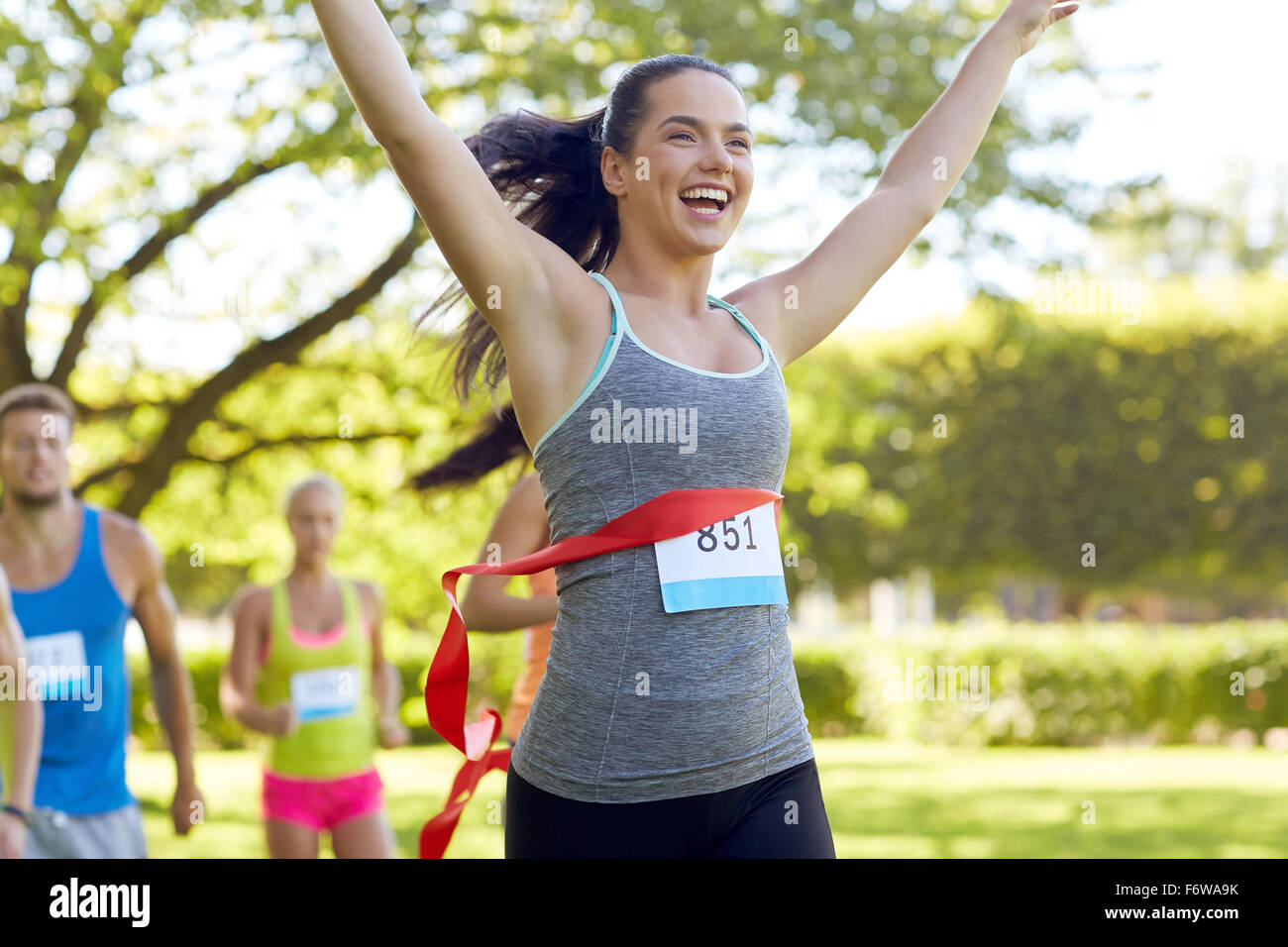 Female runner win hi-res stock photography and images - Alamy
