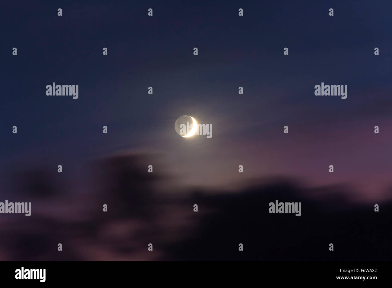Night sky with moon, abstract long exposure Stock Photo - Alamy