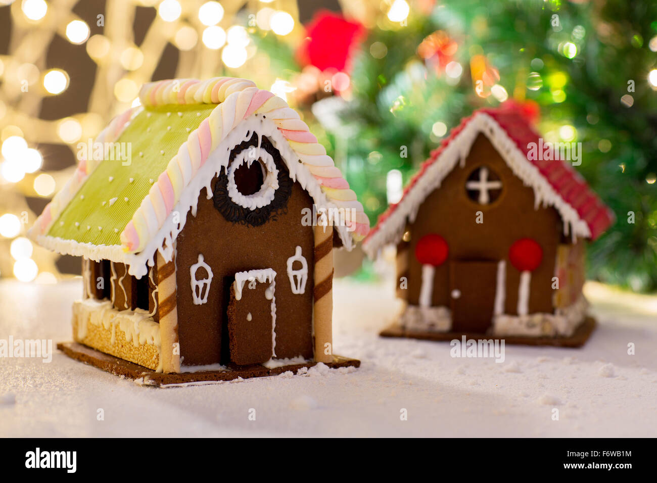 closeup of beautiful gingerbread house at home Stock Photo - Alamy