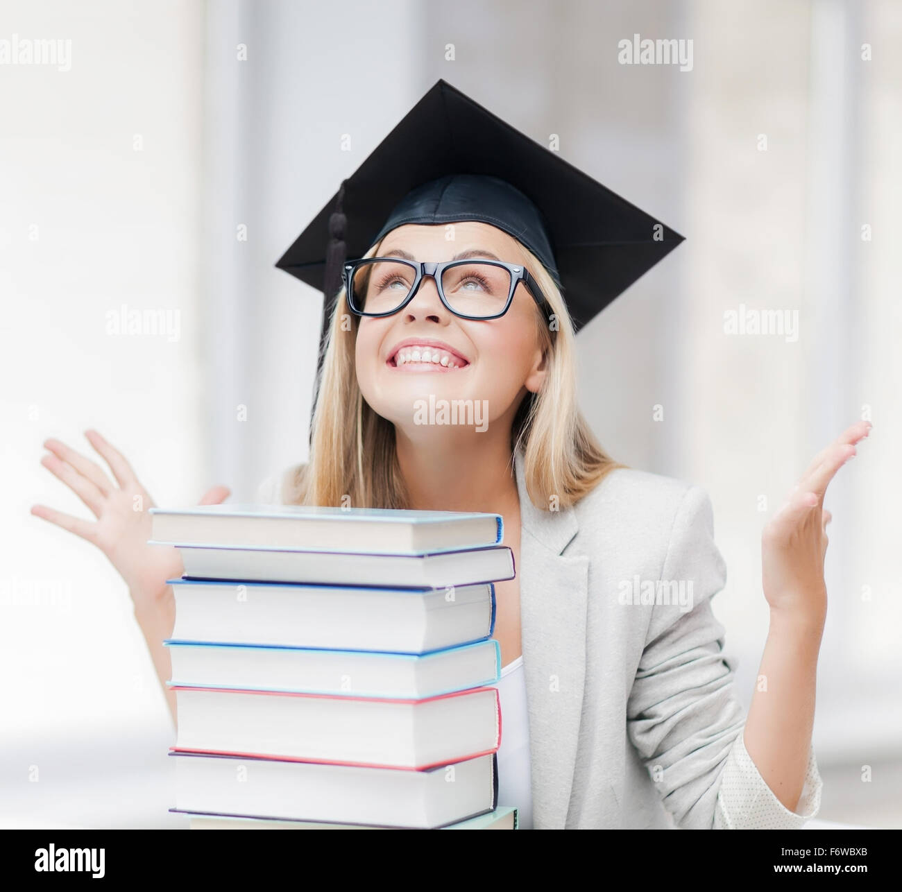 happy student in graduation cap Stock Photo - Alamy
