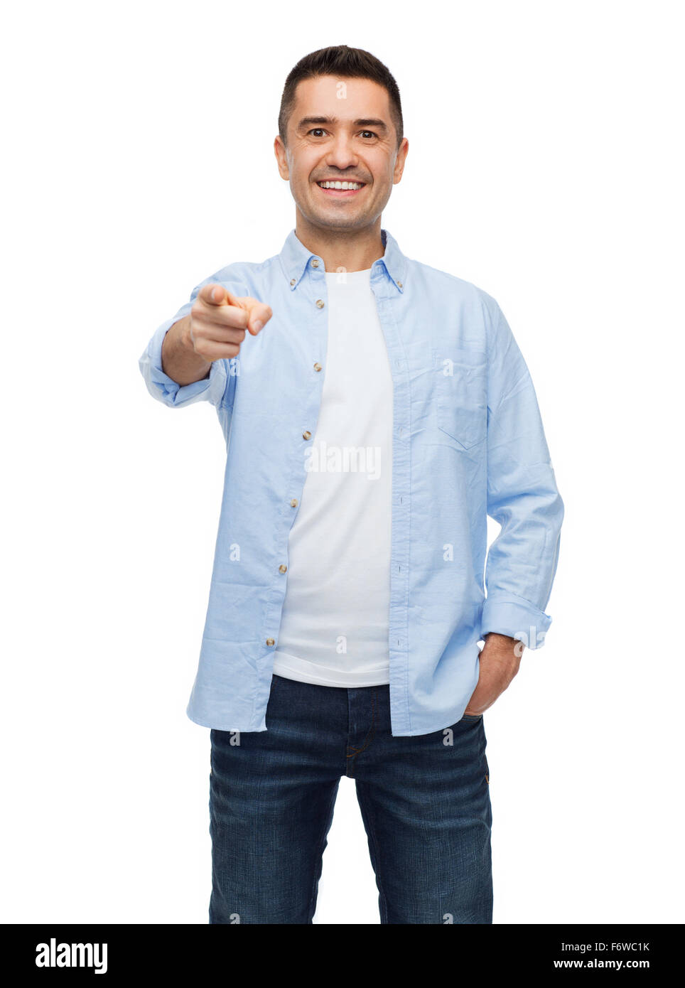 smiling man pointing finger on you Stock Photo - Alamy