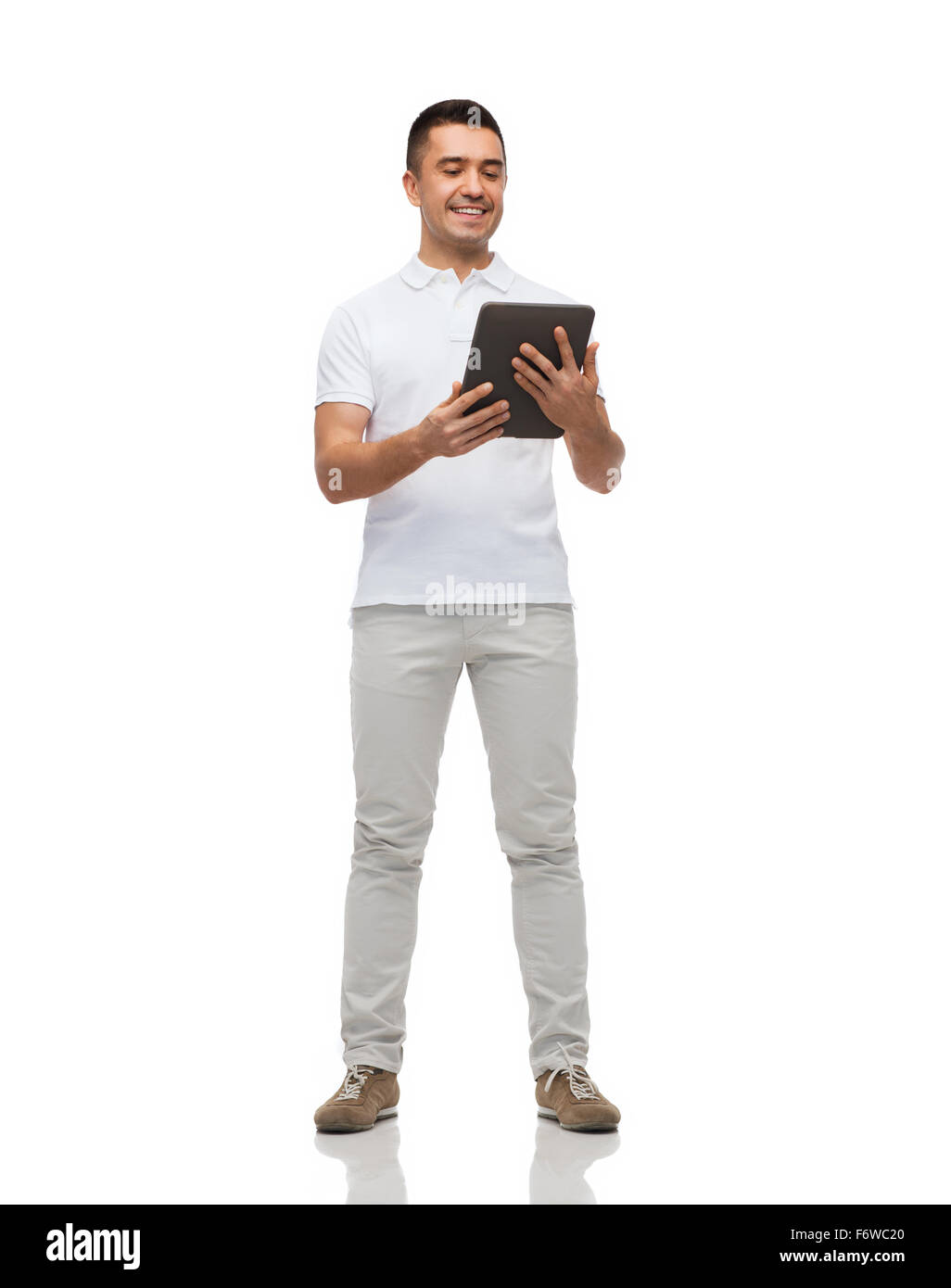 Technology concept joyful man Cut Out Stock Images & Pictures - Alamy