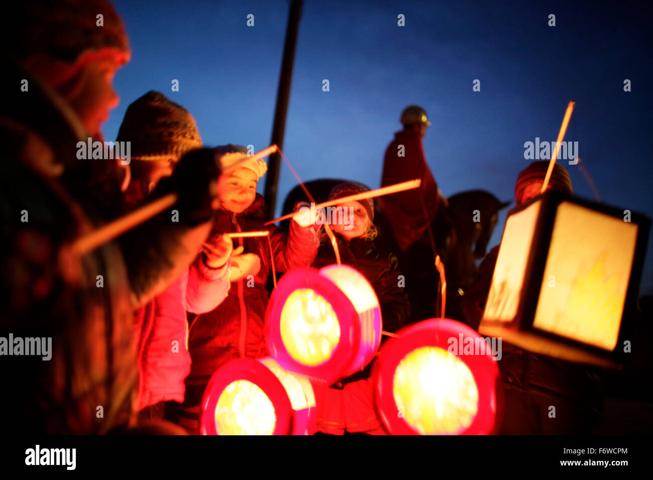 Children with paper lanterns, St. Martin's procession, Degerndorf ...