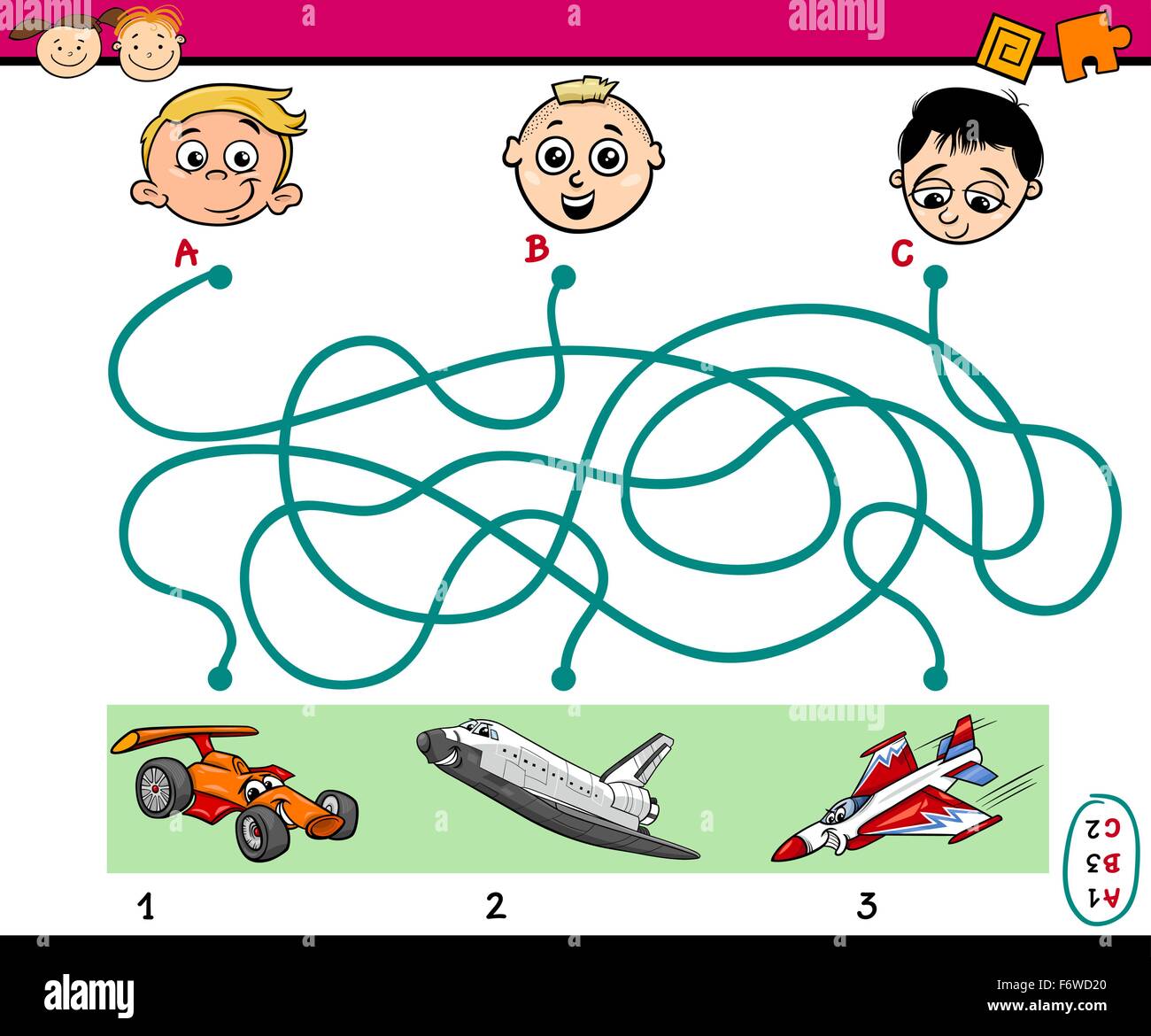 Cartoon Illustration of Education Paths or Maze Puzzle Task for ...