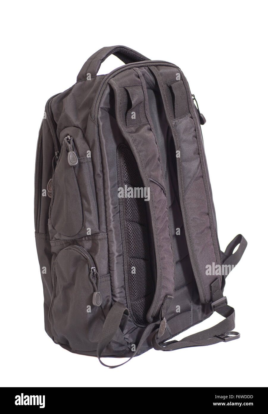 Black Backpack isolated on white background Stock Photo - Alamy