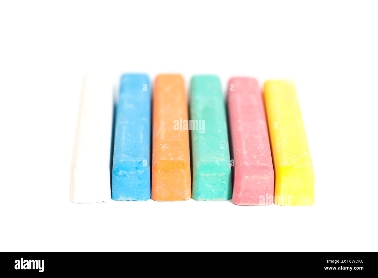Color chalk pastels isolated on white Stock Photo - Alamy
