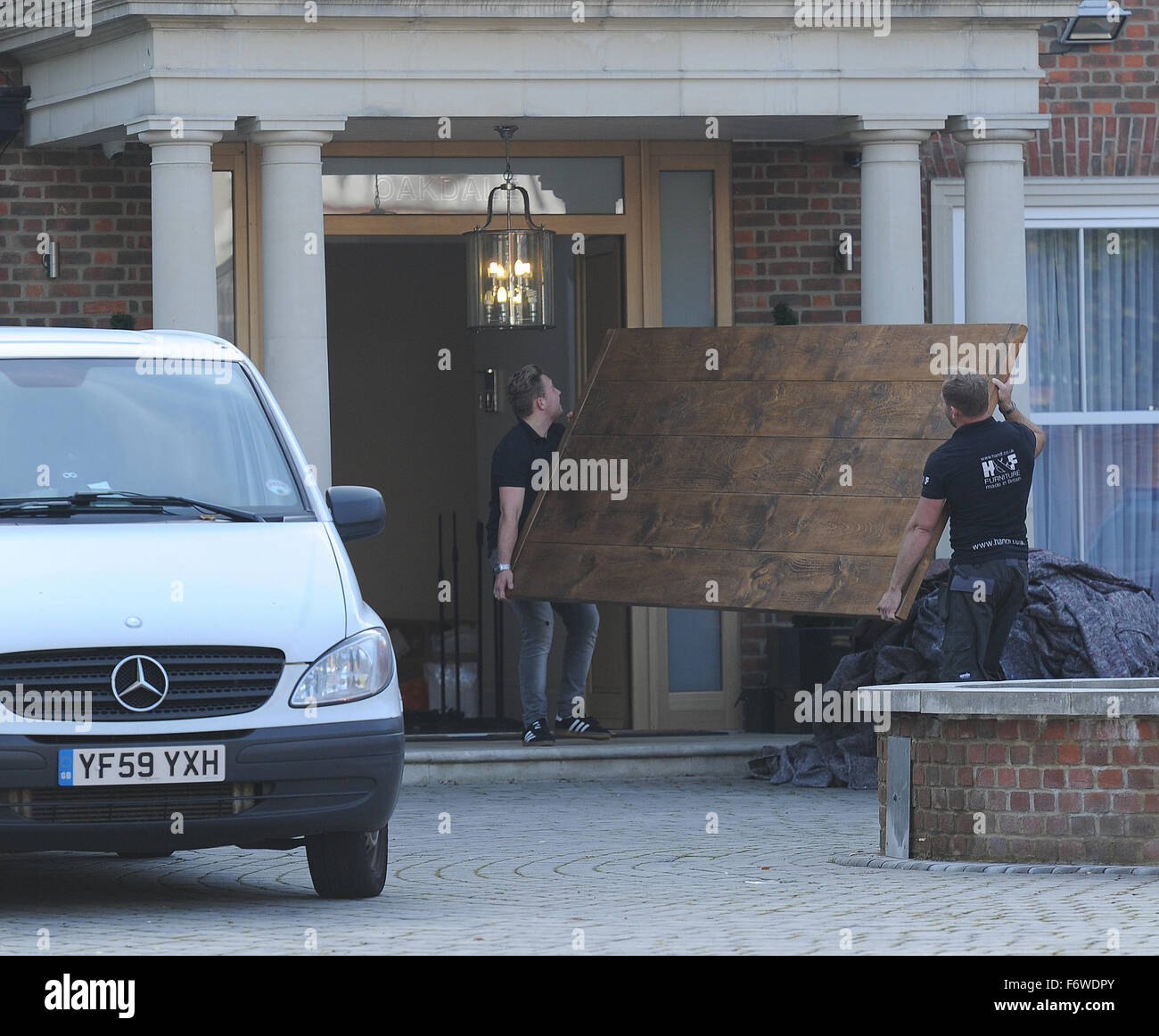 More deliveries turn up at the X Factor House including a large table ...