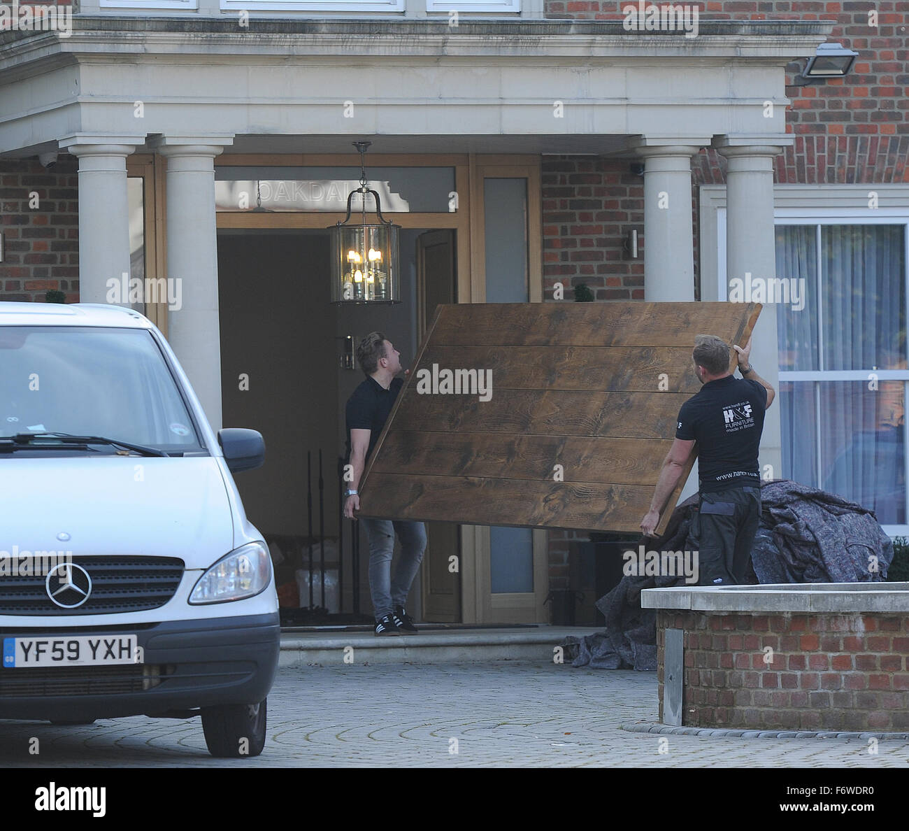 More deliveries turn up at the X Factor House including a large table ...