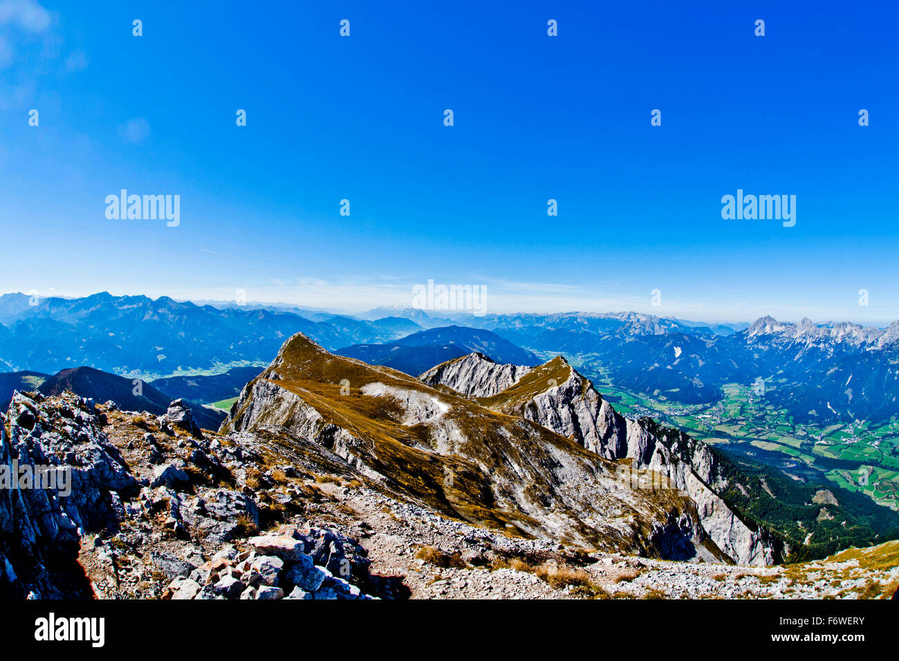 Mountain scenery in autumn, Admonter Kalbling, Kaiserau, Styria ...
