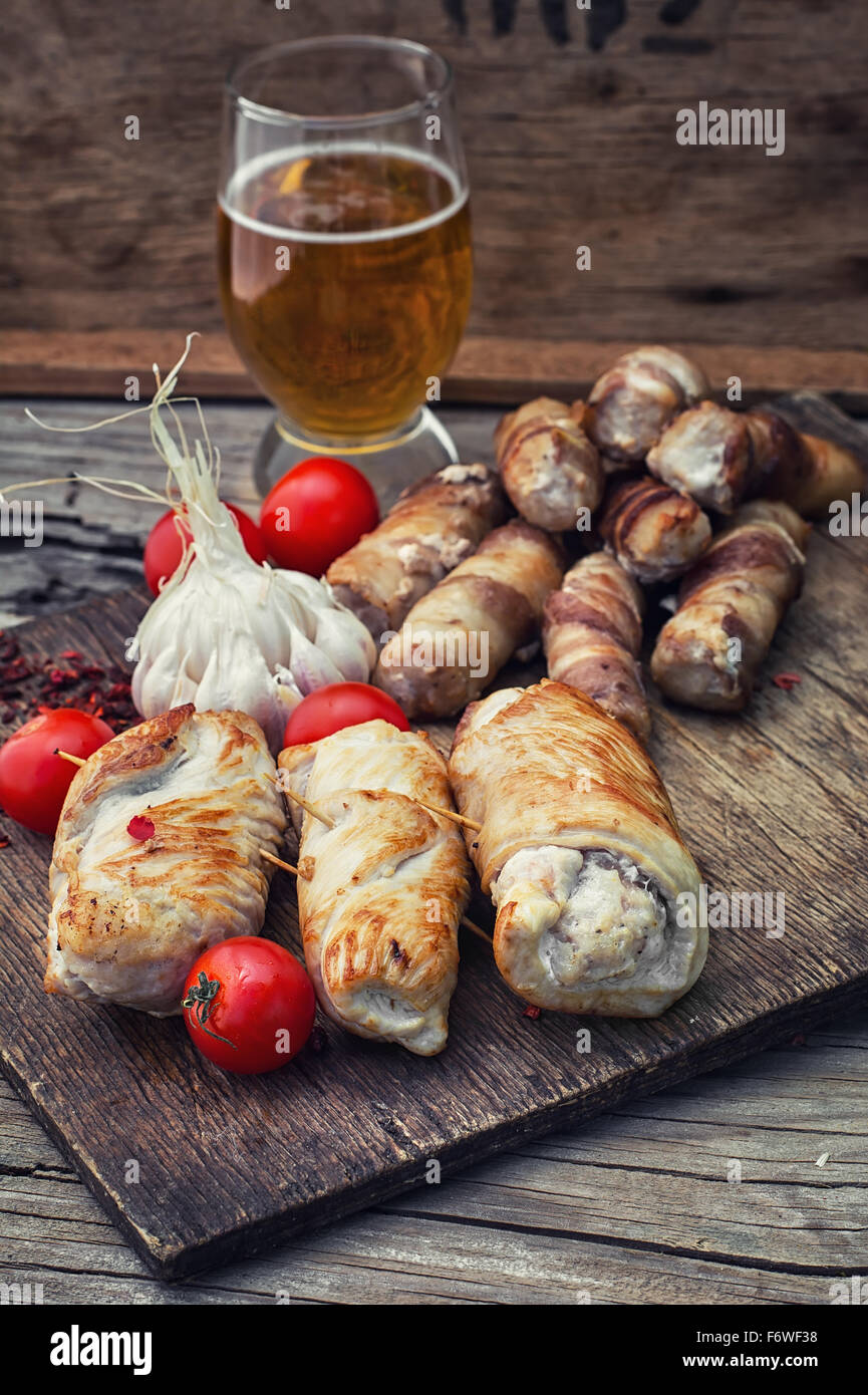 Pile meat rolled sausage pork hi-res stock photography and images - Alamy