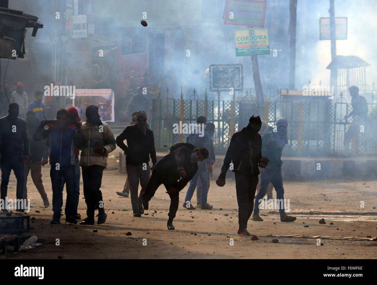 Srinagar, India. 20th Nov, 2015. Kashmiri Muslim protesters clash with ...