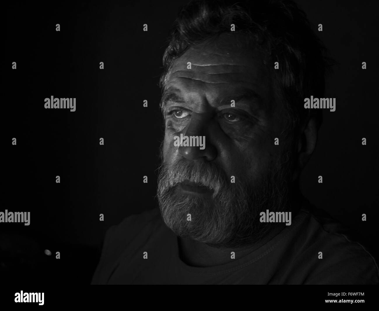 Nov. 18, 2015 - sad middle-aged bearded man. © Igor Goiovniov/ZUMA Wire ...
