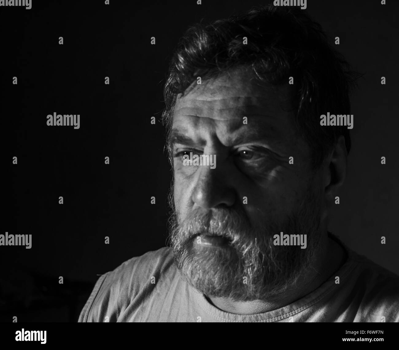 Nov. 18, 2015 - sad middle-aged bearded man. © Igor Goiovniov/ZUMA Wire ...