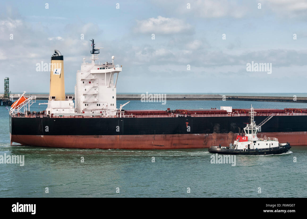 The Greek registered bulk carrier Epic coming out of the port of Le ...