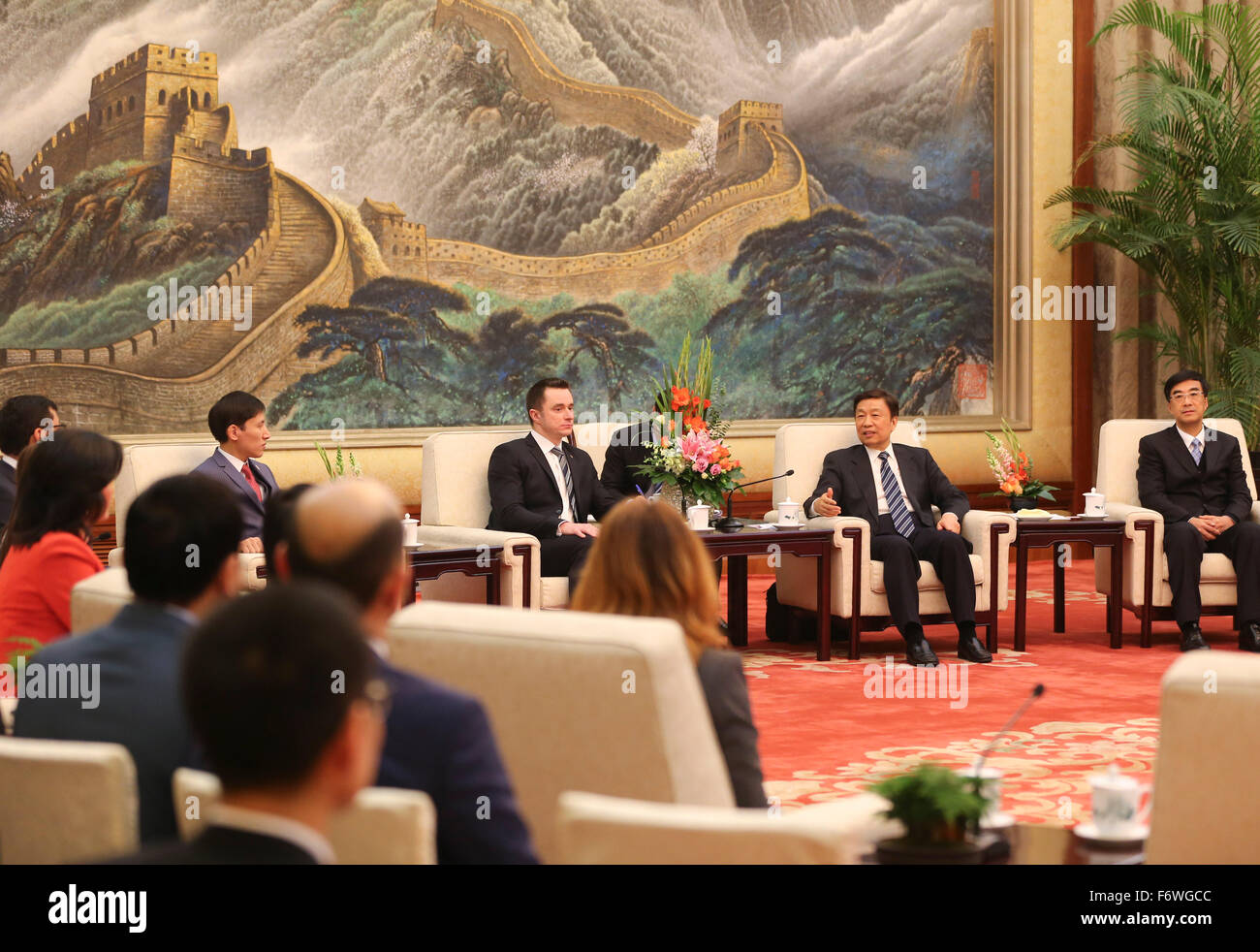Beijing, China. 20th Nov, 2015. Chinese Vice President Li Yuanchao (2rd ...