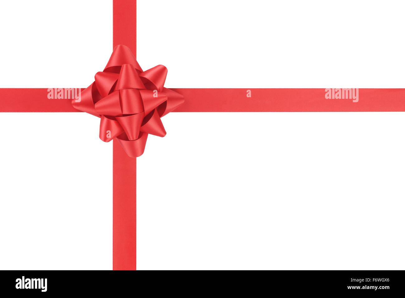red ribbon cross with gift bow isolated on white background Stock Photo ...