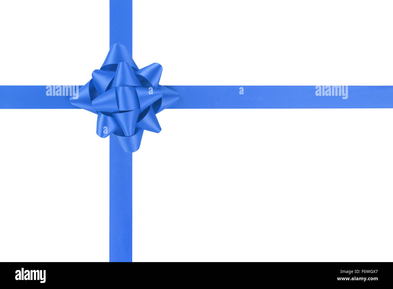 blue ribbon cross with gift bow isolated on white background Stock ...