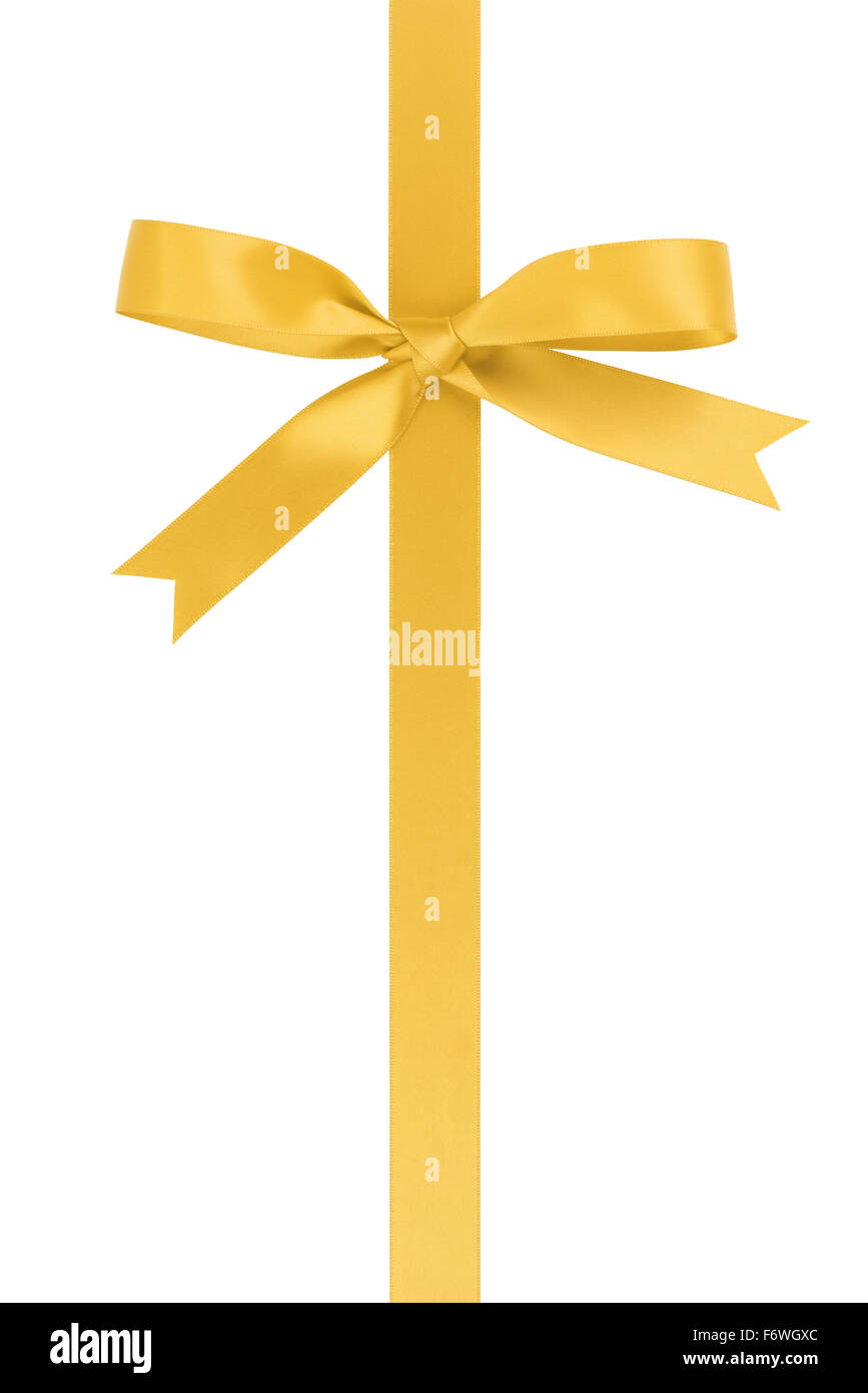 vertical yellow ribbon with bow from above Stock Photo - Alamy