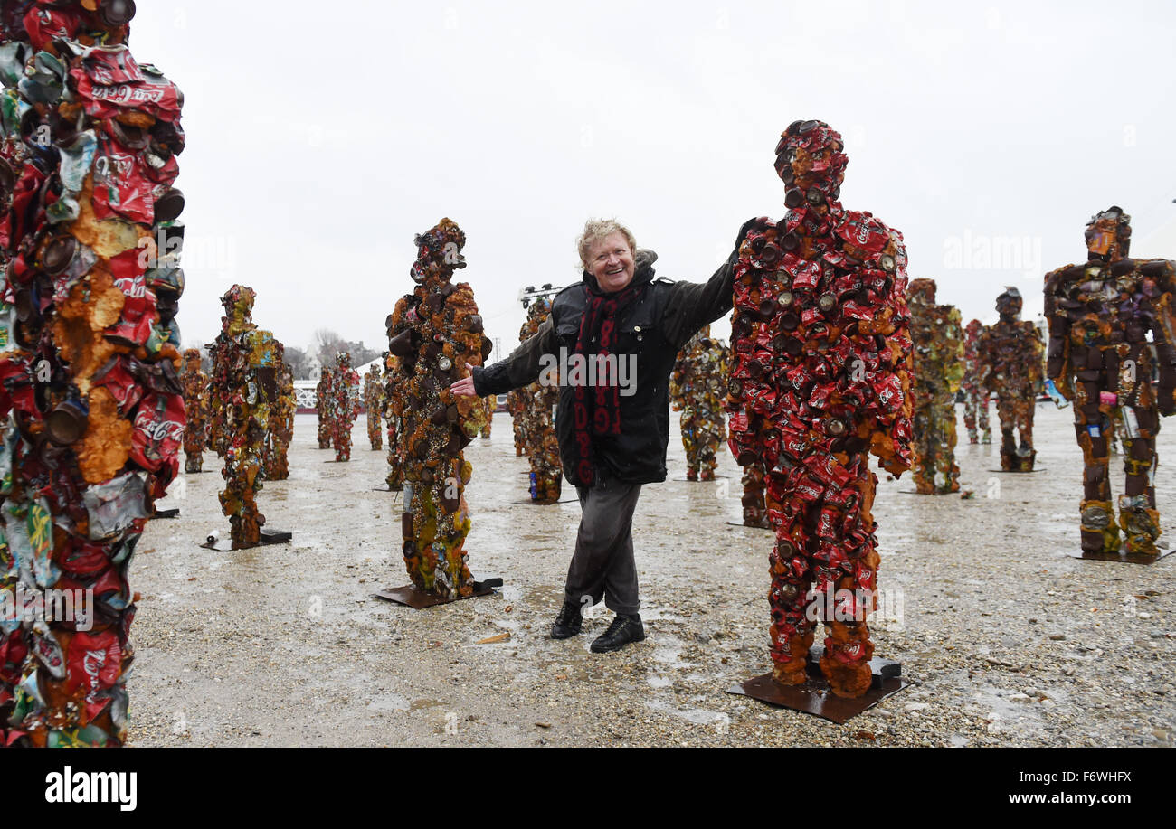 Munich, Germany. 20th Nov, 2015. Artist HA Schult smiles as he stands ...