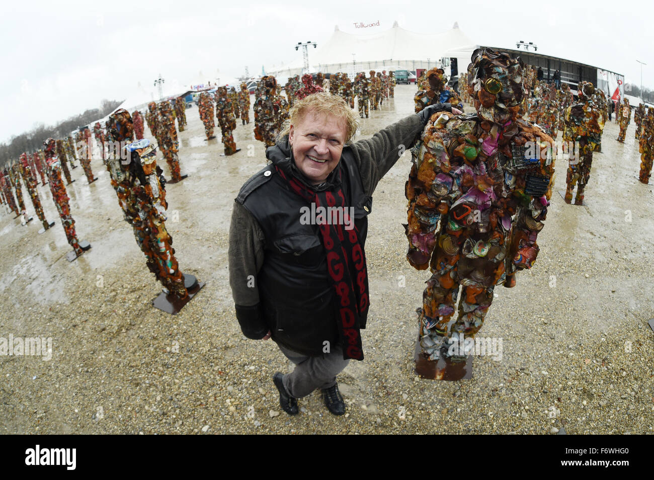Munich, Germany. 20th Nov, 2015. Artist HA Schult smiles as he stands ...