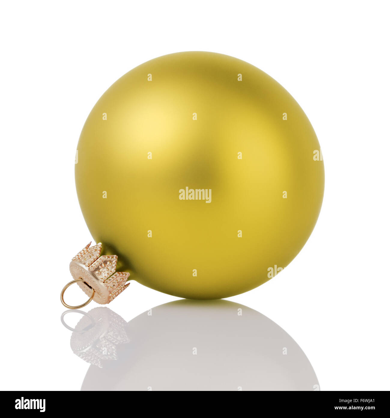 yellow christmas ball isolated on white Stock Photo - Alamy