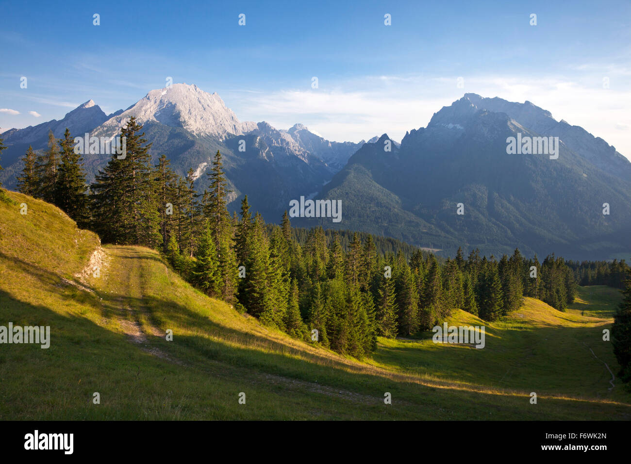 View to Watzmann and Hochkalter, Berchtesgaden region, Berchtesgaden ...
