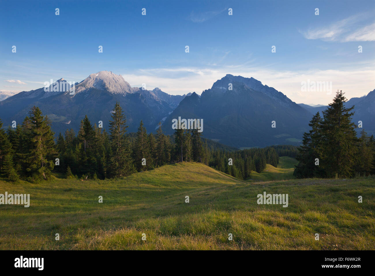 View to Watzmann and Hochkalter, Berchtesgaden region, Berchtesgaden ...