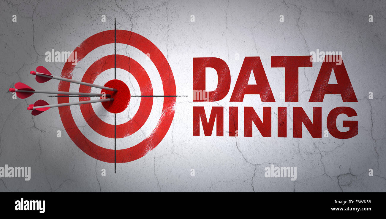Information concept: target and Data Mining on wall background Stock ...