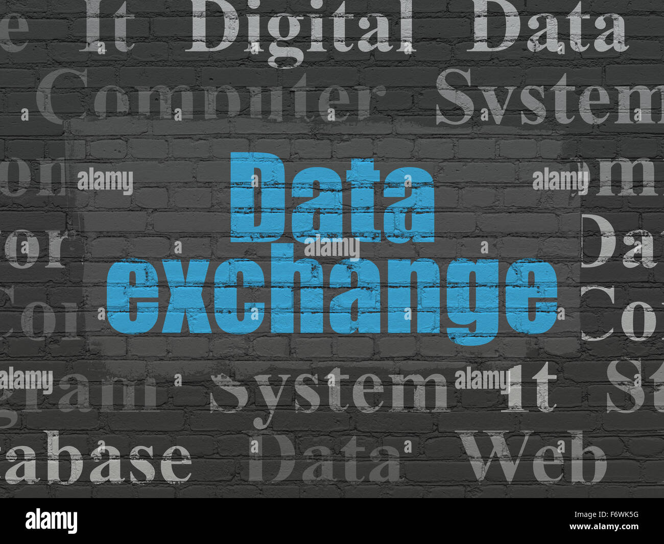 Information concept: Data Exchange on wall background Stock Photo - Alamy