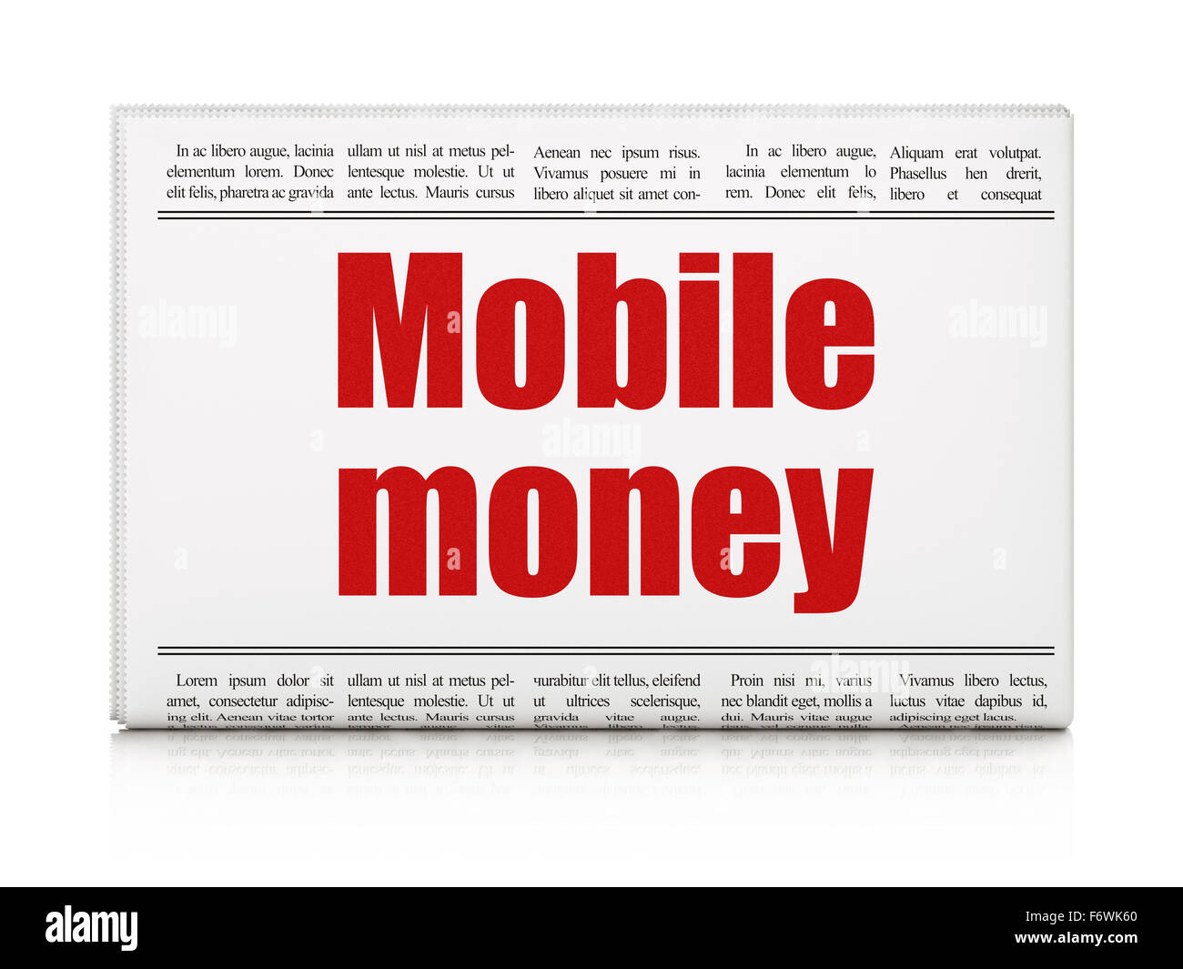 Currency concept: newspaper headline Mobile Money Stock Photo - Alamy