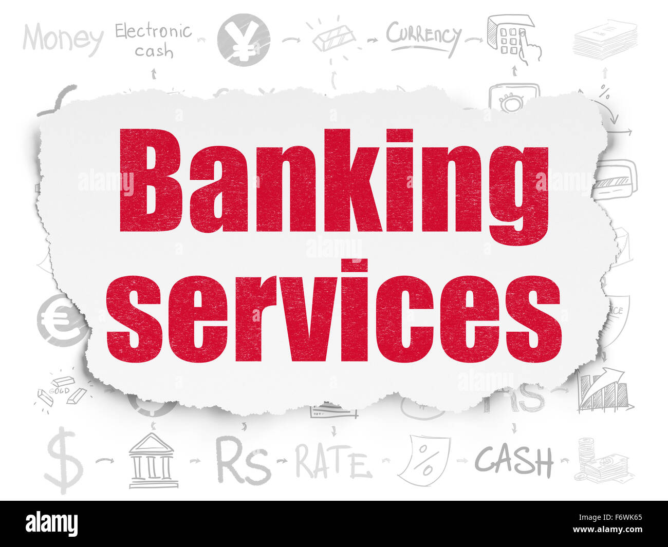Banking concept: Banking Services on Torn Paper background Stock Photo ...