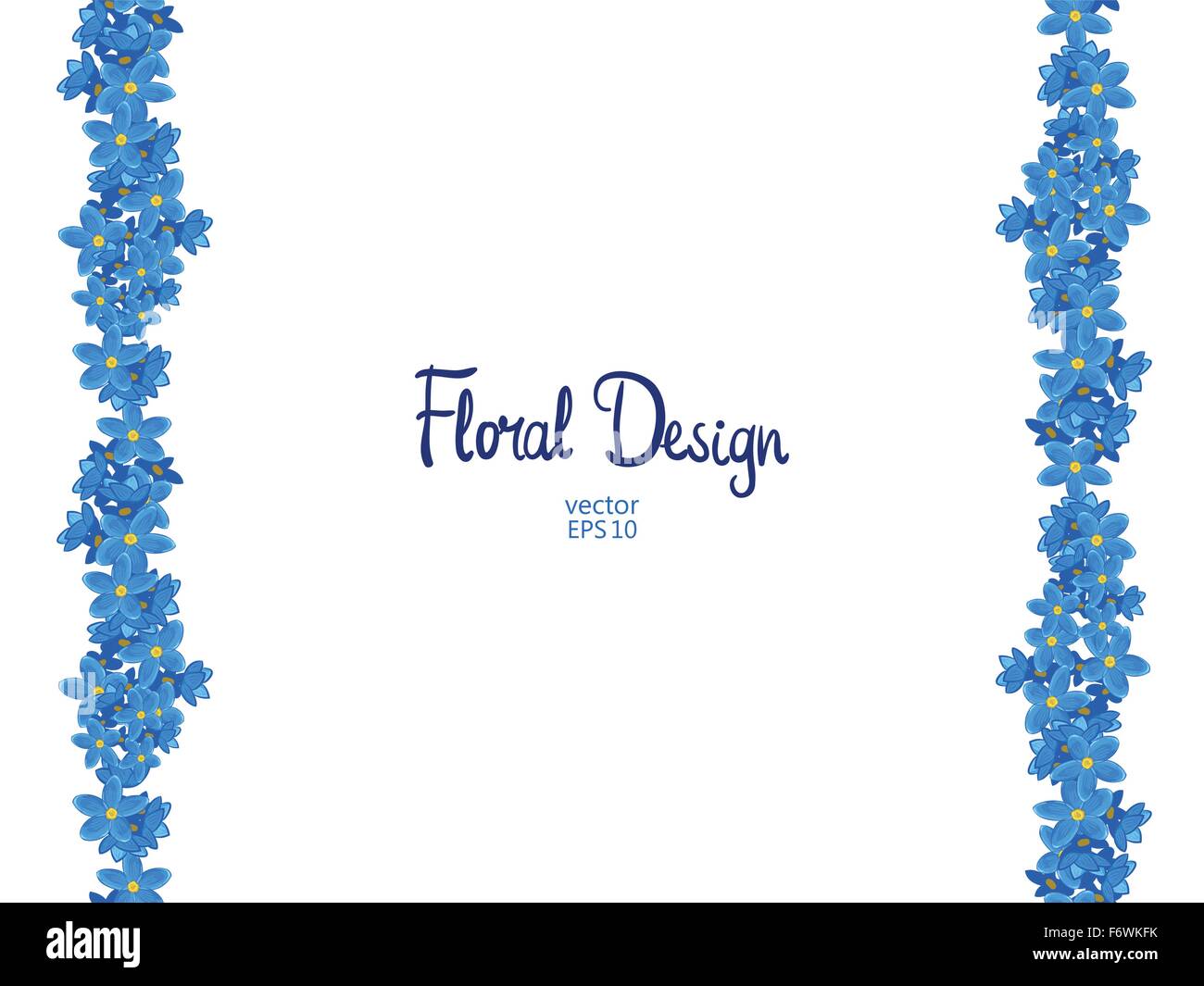 Vector border with forget-me-not flowers Stock Vector Image & Art - Alamy