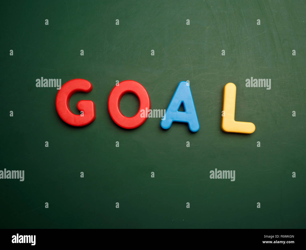goal concept in colorful letters isolated on blank blackboard Stock ...