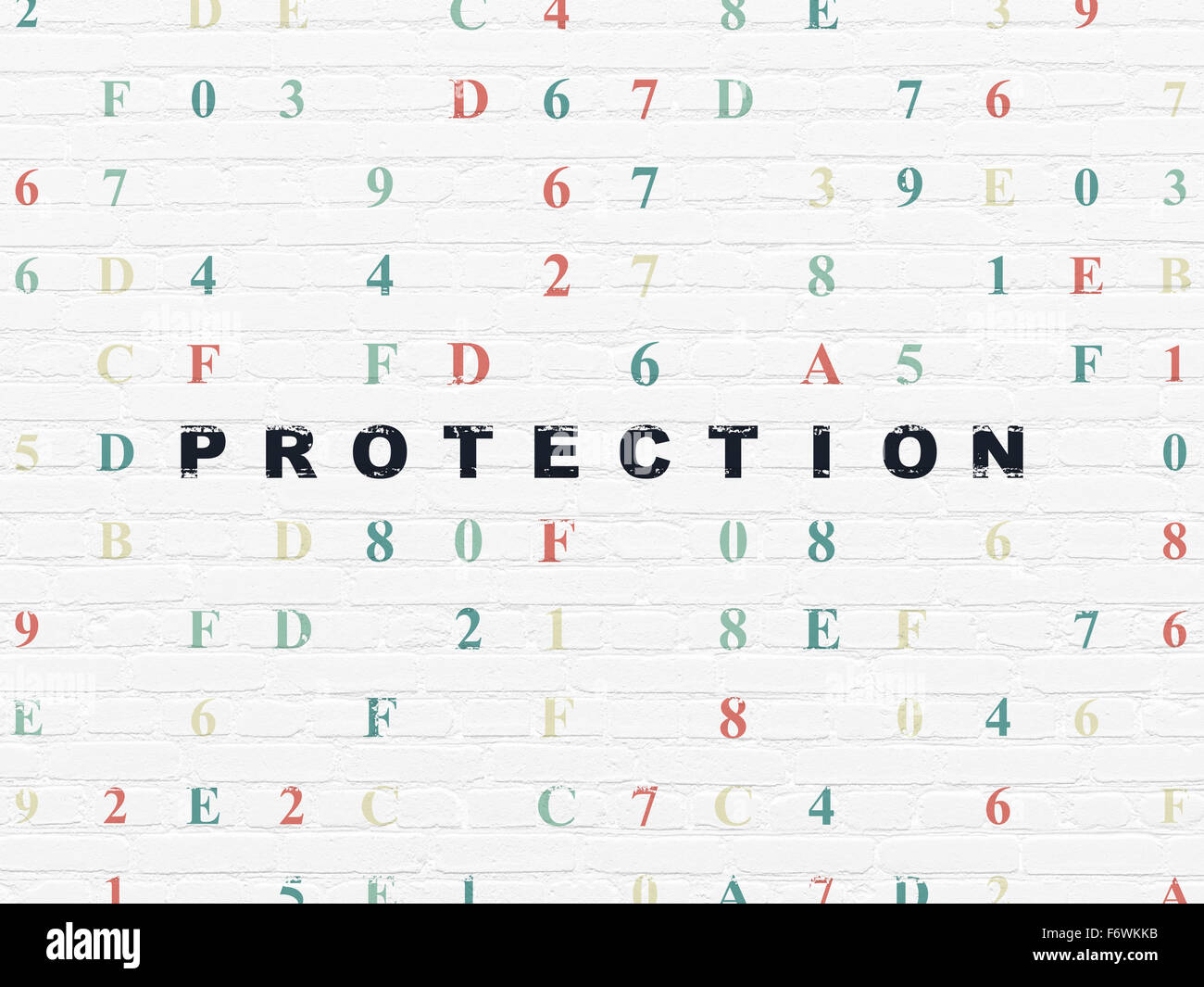 Safety concept: Protection on wall background Stock Photo - Alamy
