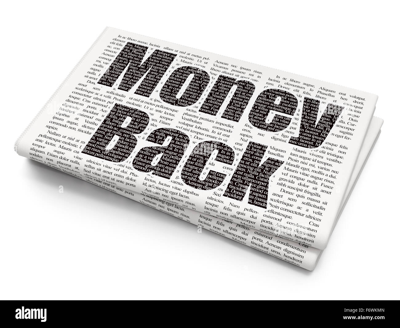 Business concept: Money Back on Newspaper background Stock Photo - Alamy