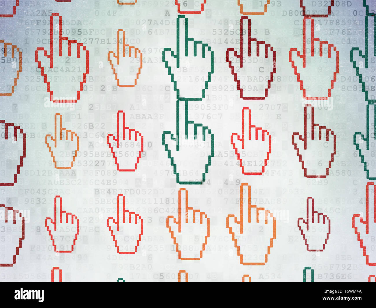 Marketing concept: Mouse Cursor icons on Digital Paper background Stock ...