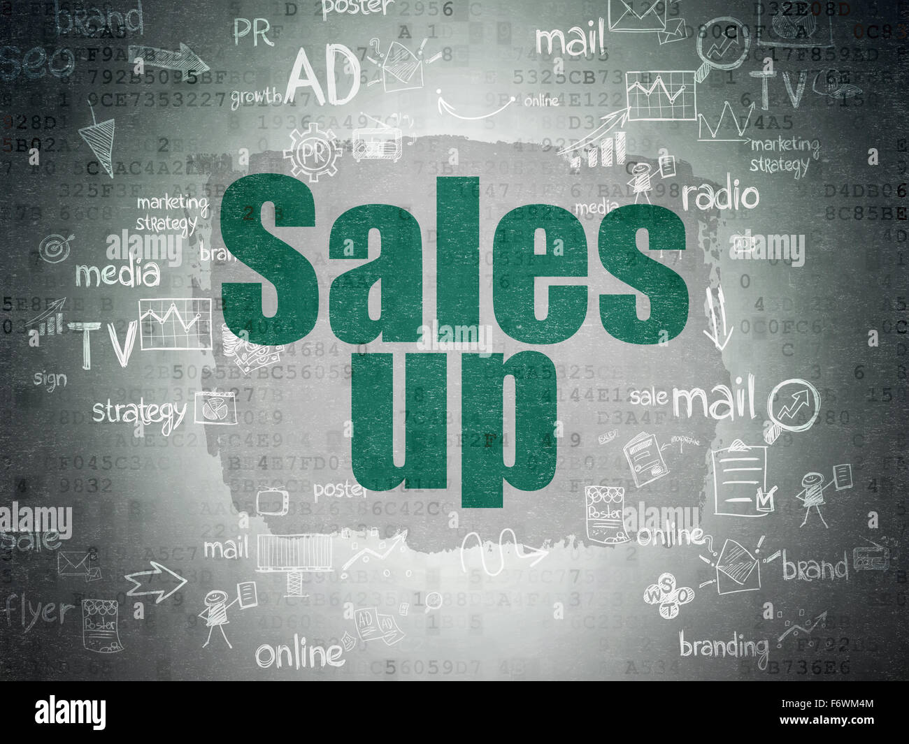 Advertising concept: Sales Up on Digital Paper background Stock Photo ...