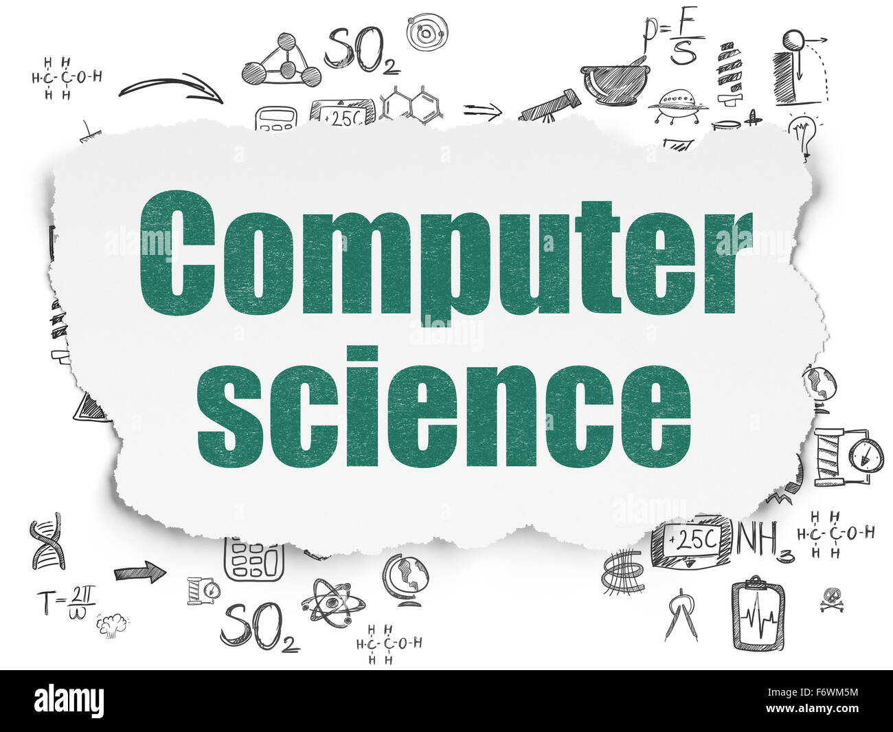 Science concept: Computer Science on Torn Paper background Stock Photo ...