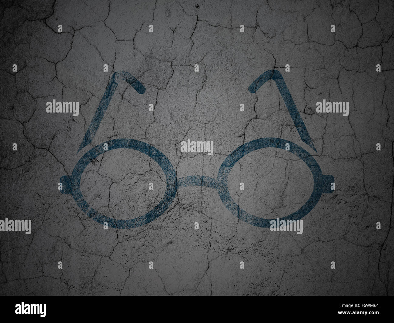 Science concept: Glasses on grunge wall background Stock Photo - Alamy