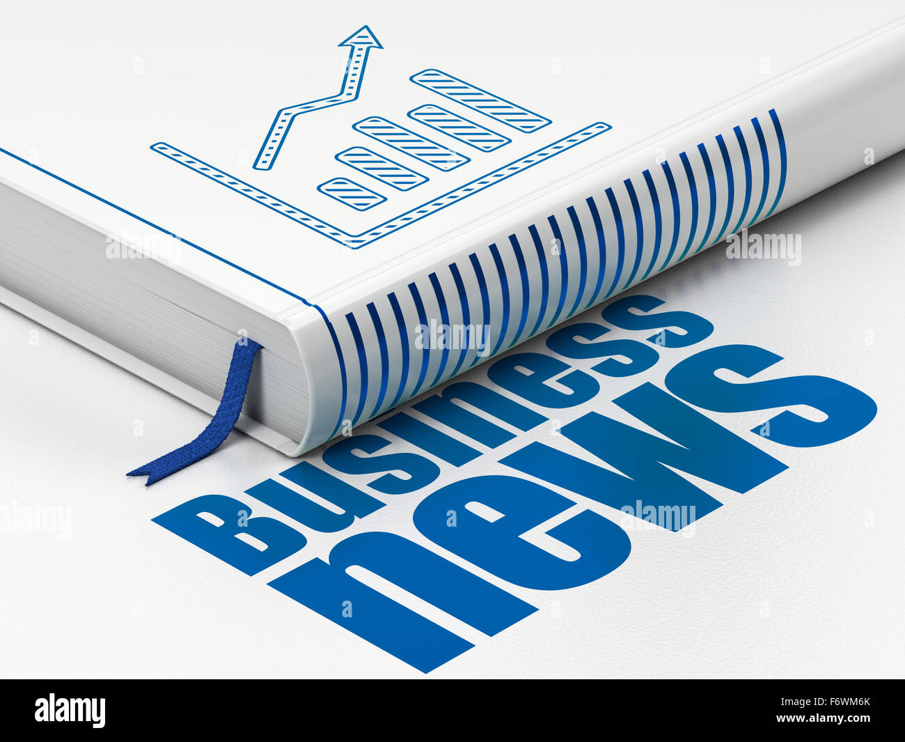 News concept: book Growth Graph, Business News on white background ...