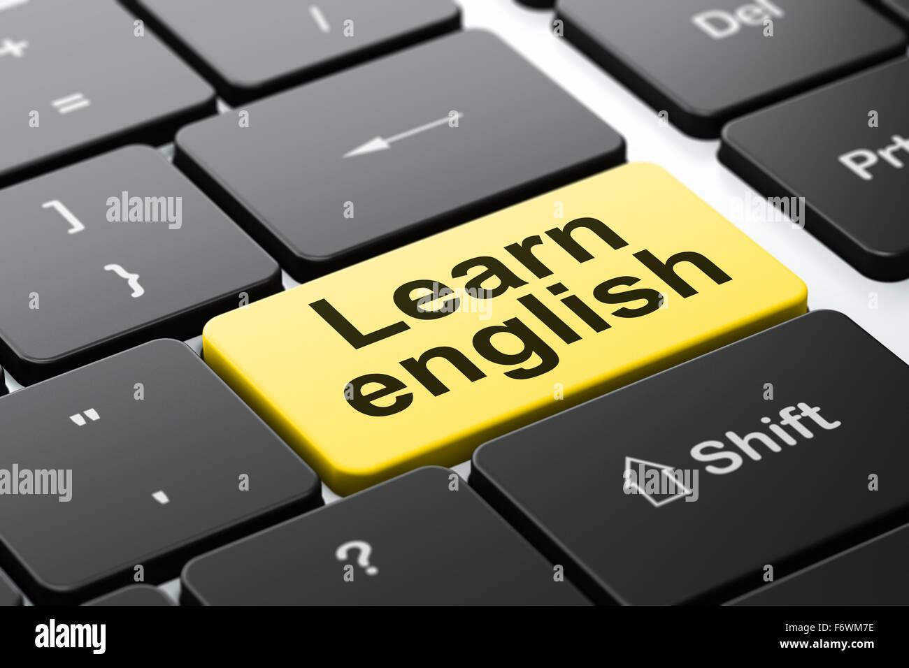 Education concept: Learn English on computer keyboard background Stock ...