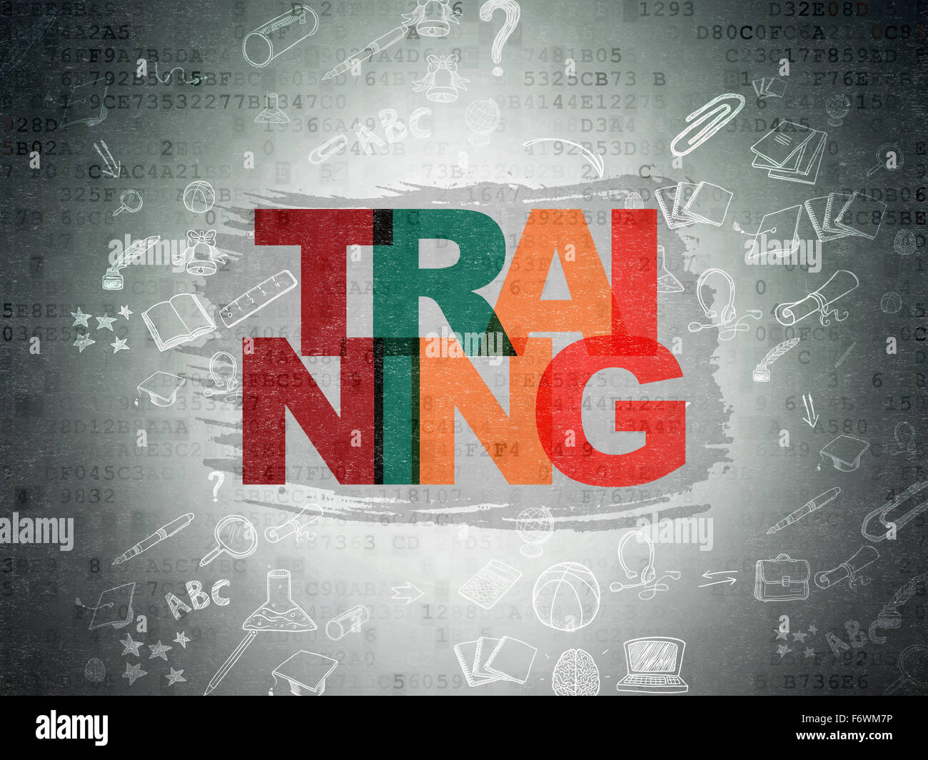 Education concept: Training on Digital Paper background Stock Photo - Alamy